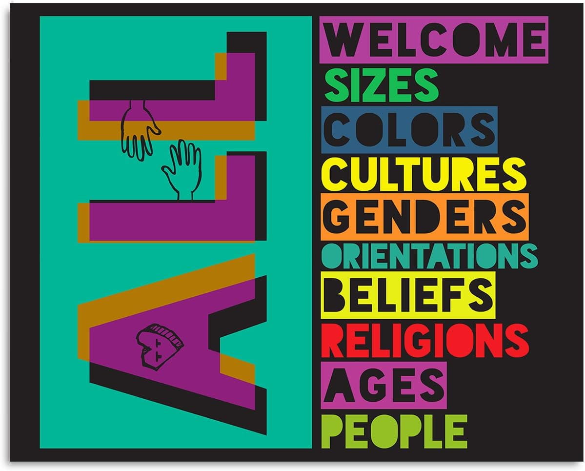 ASPORIC All Welcome Colors and Sizes - Diversity Posters for Classroom ...