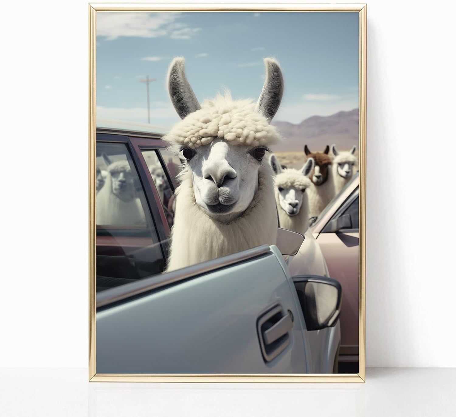 ASPORIC Alpaca Prints Wall Art Llama Picture Animal Portraits Wall ...