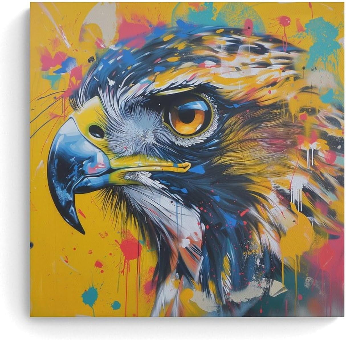 ASPORIC American Bald Eagle Street Art Patriotic Graffiti Hawk Wall Art ...