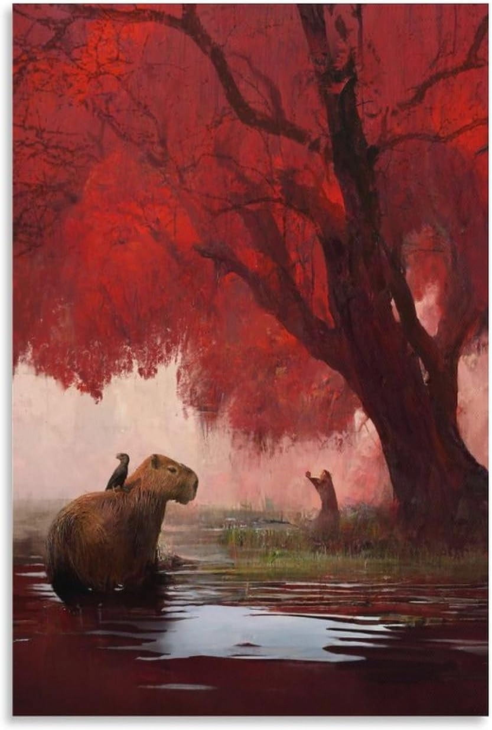 ASPORIC Animal Poster Capybara And His Friends Canvas Painting for ...