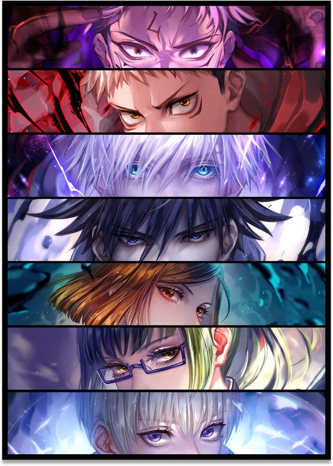 ASPORIC Anime Poster Canvas Wall Art Framed Yuji Gojo Satoru Fushiguro ...