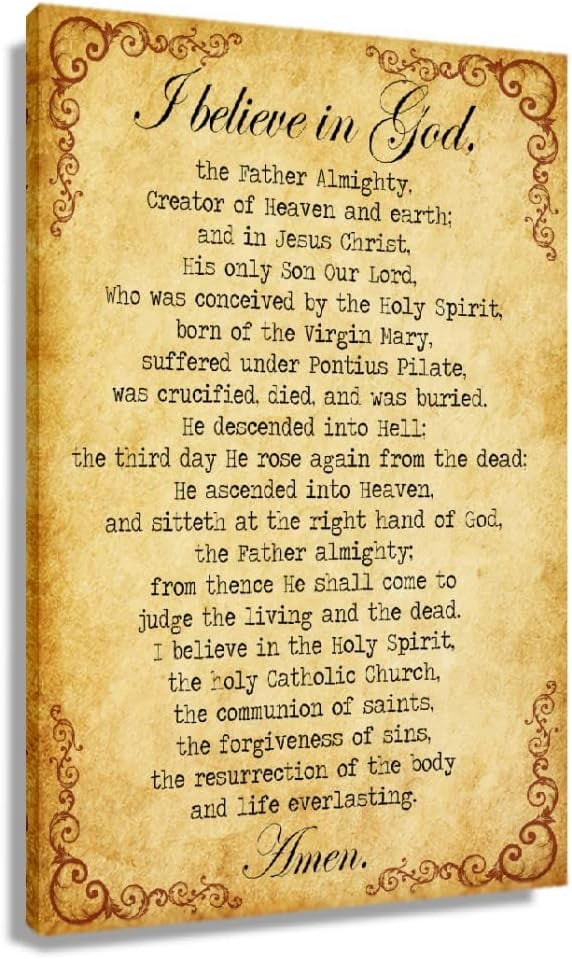 ASPORIC The Apostles Creed Prayer Wall Art Vintage Posters for Kitchen ...