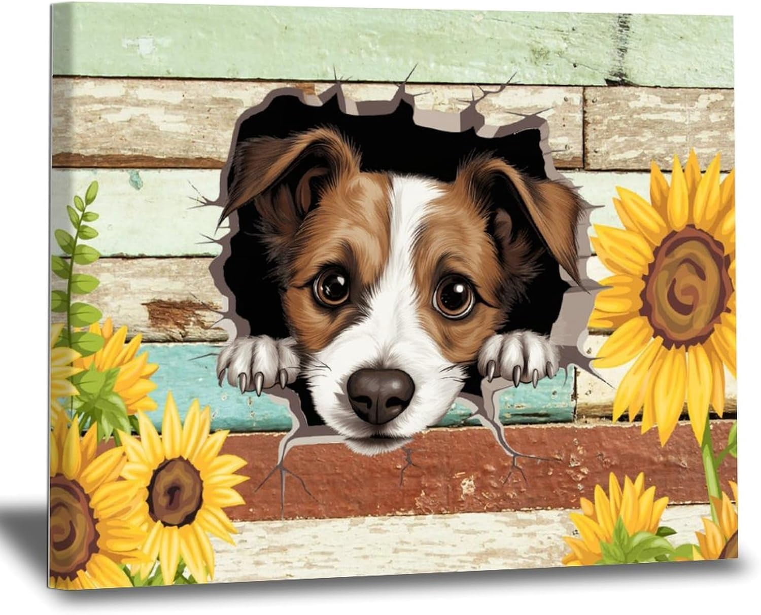 ASPORIC Art Print Jack Russell Terrier Framed Canvas Print Wall Art ...