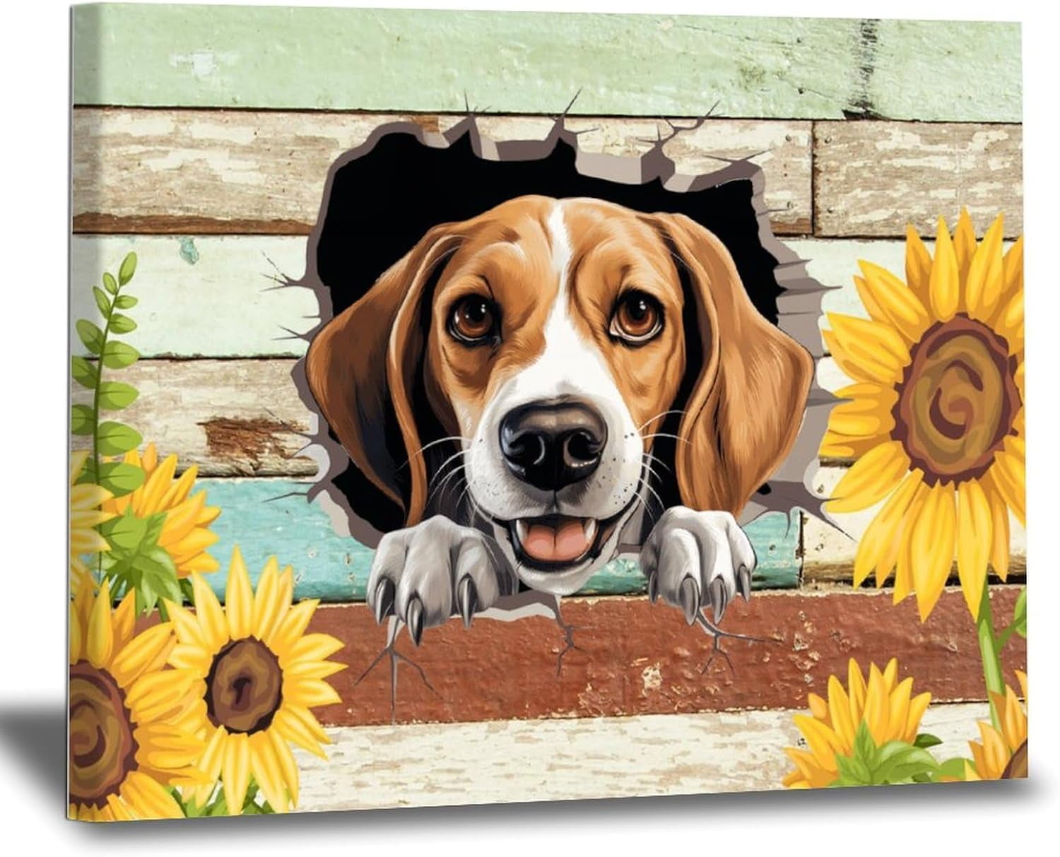 ASPORIC Art Print Jack Russell Terrier Framed Canvas Print Wall Art ...