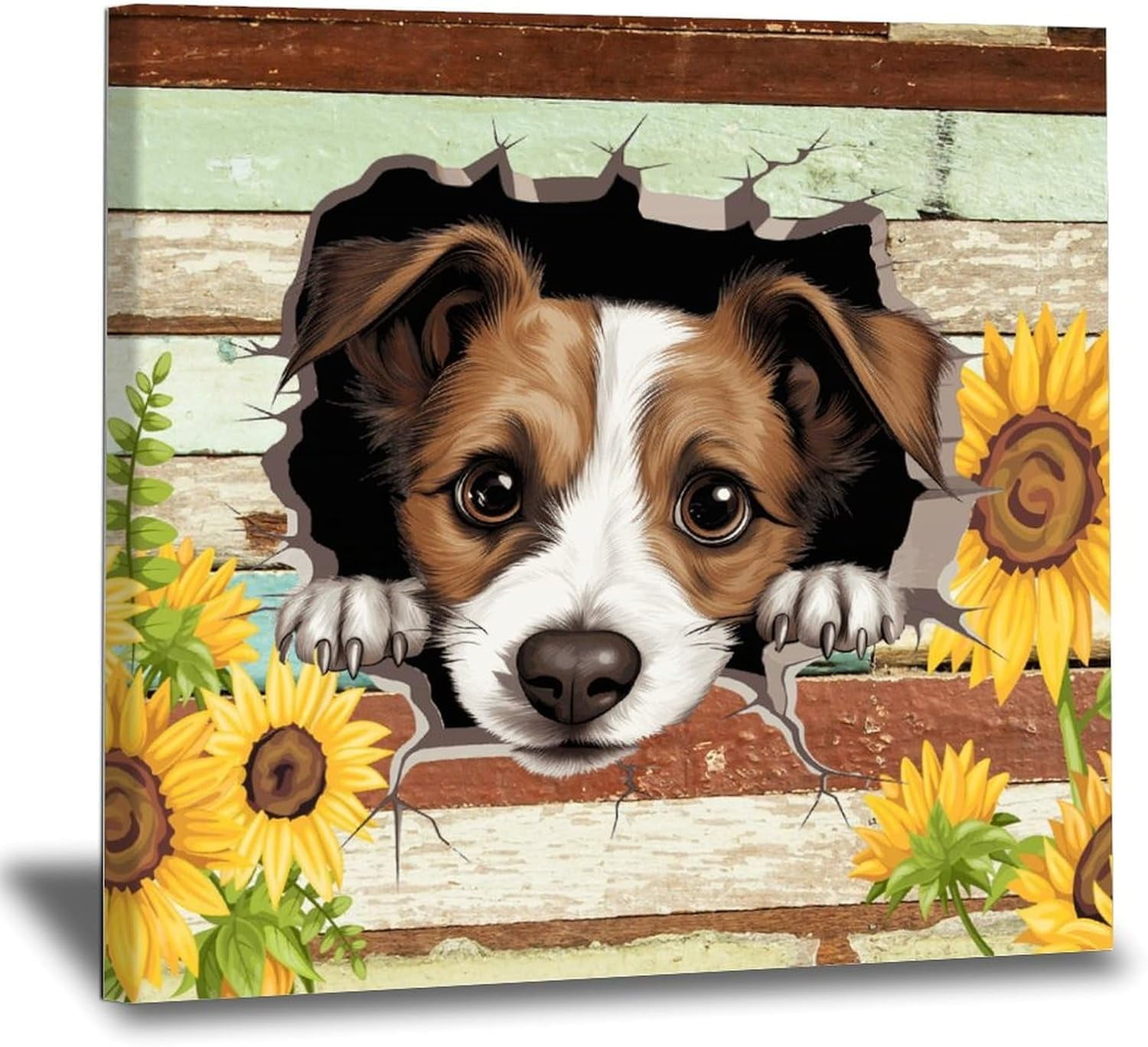 ASPORIC Art Print Jack Russell Terrier Framed Canvas Print Wall Art ...