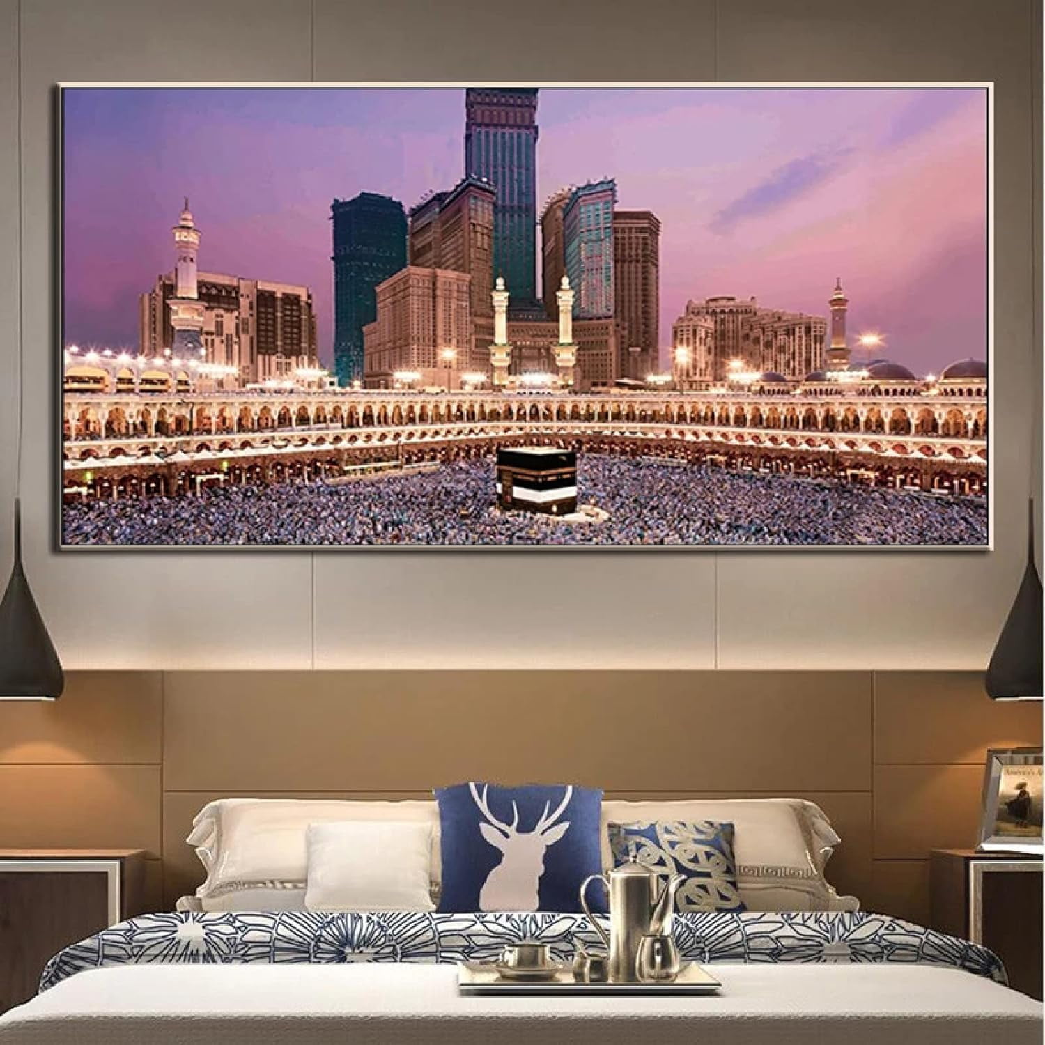 ASPORIC BRoleo Islamic Painting Makka Madina Posters Kaba Picture Prints On Canvas Islam Wall ...