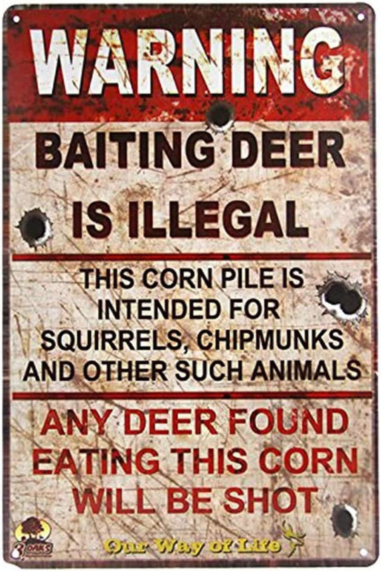 ASPORIC Baiting Deer is Illegal Poster Metal Plaque Vintage Bar Iron ...
