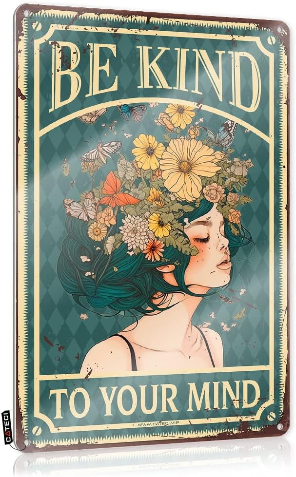 ASPORIC Be Kind to Your Mind - Funny Hippie Room Decor Posters ...