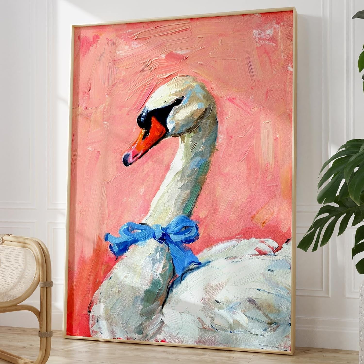 ASPORIC Blush Flower Wall Art Abstract Flower Watercolor Flower Prints ...