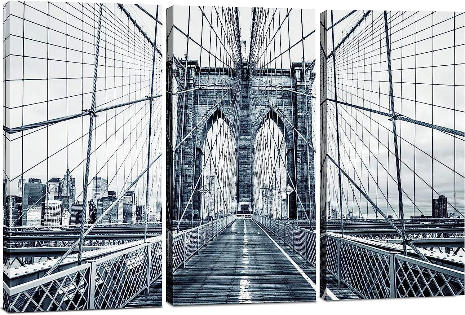 ASPORIC Brooklyn Bridge NYC Wall Art Decor - 24x36 Decor Framed New ...