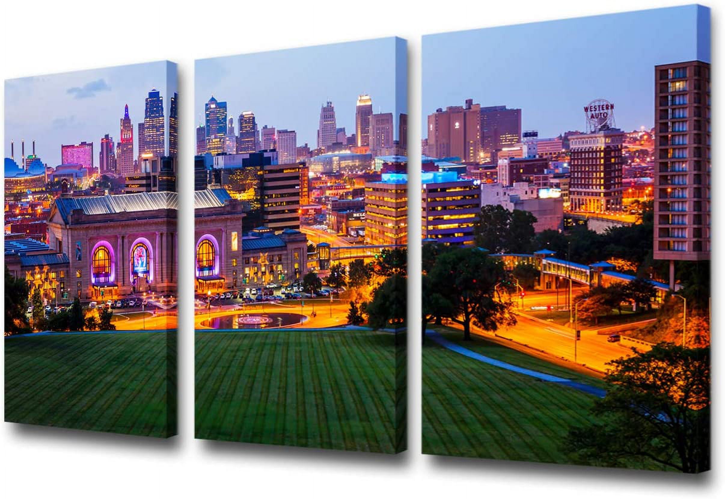 AABERIC Buildings of Kansas City , Missouri with Wide Square Wall Art ...