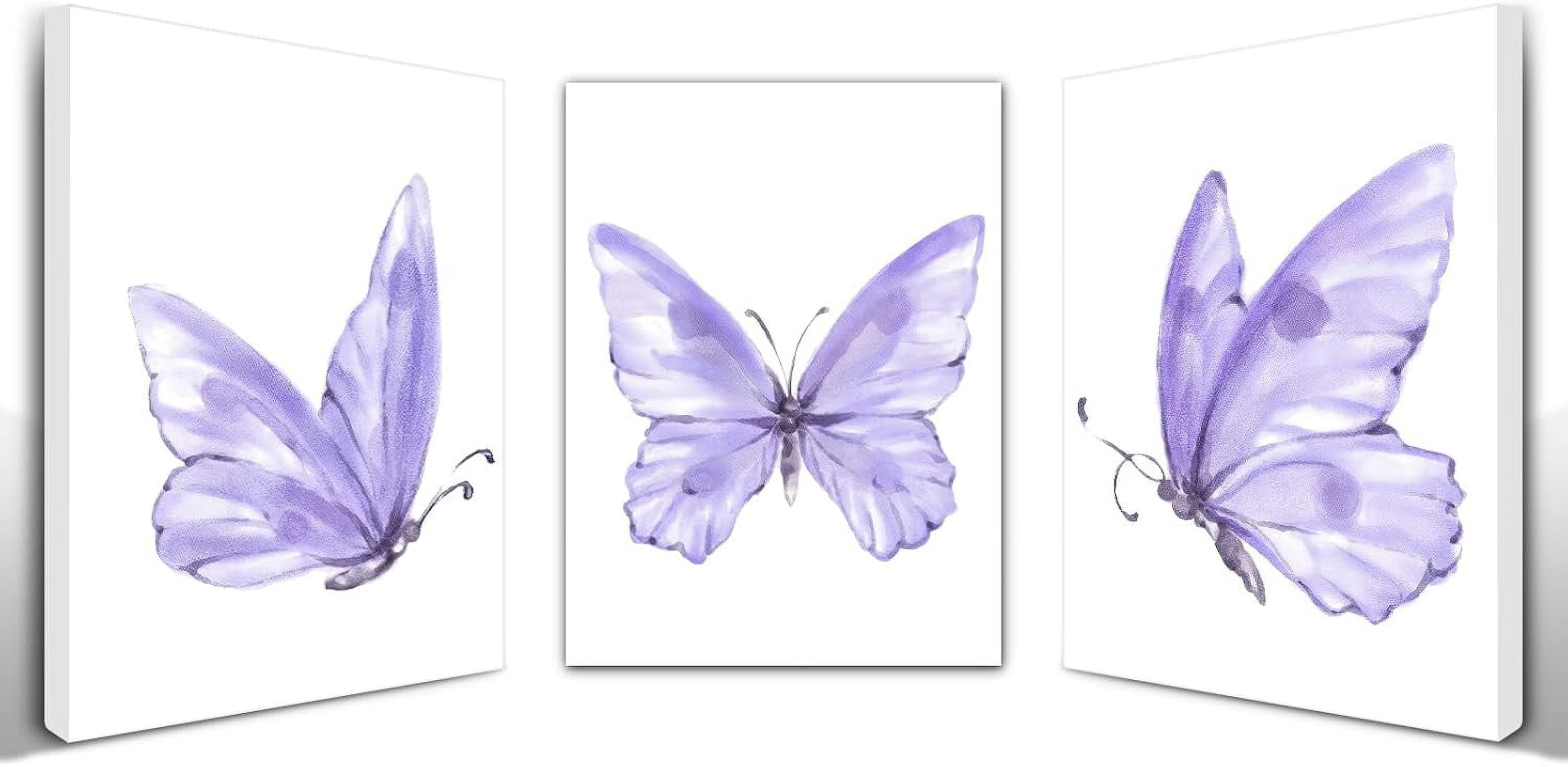 ASPORIC Butterfly Wall Art Prints Decor - Set of 3 purple room decor ...