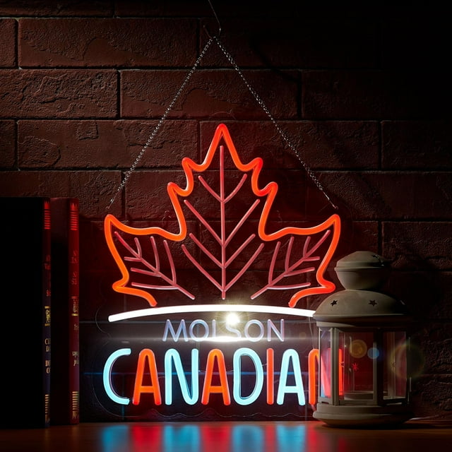 ASPORIC Canadian Neon Sign for Wall Décor Dimmable Mols Bar Beer LED ...
