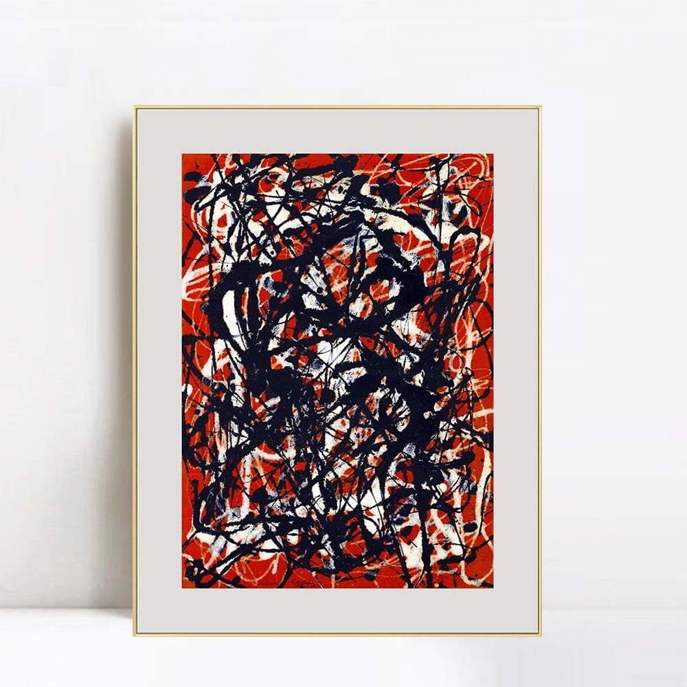 ASPORIC Canvas Art Free Form by Jackson Pollock Abstract Wall Art ...