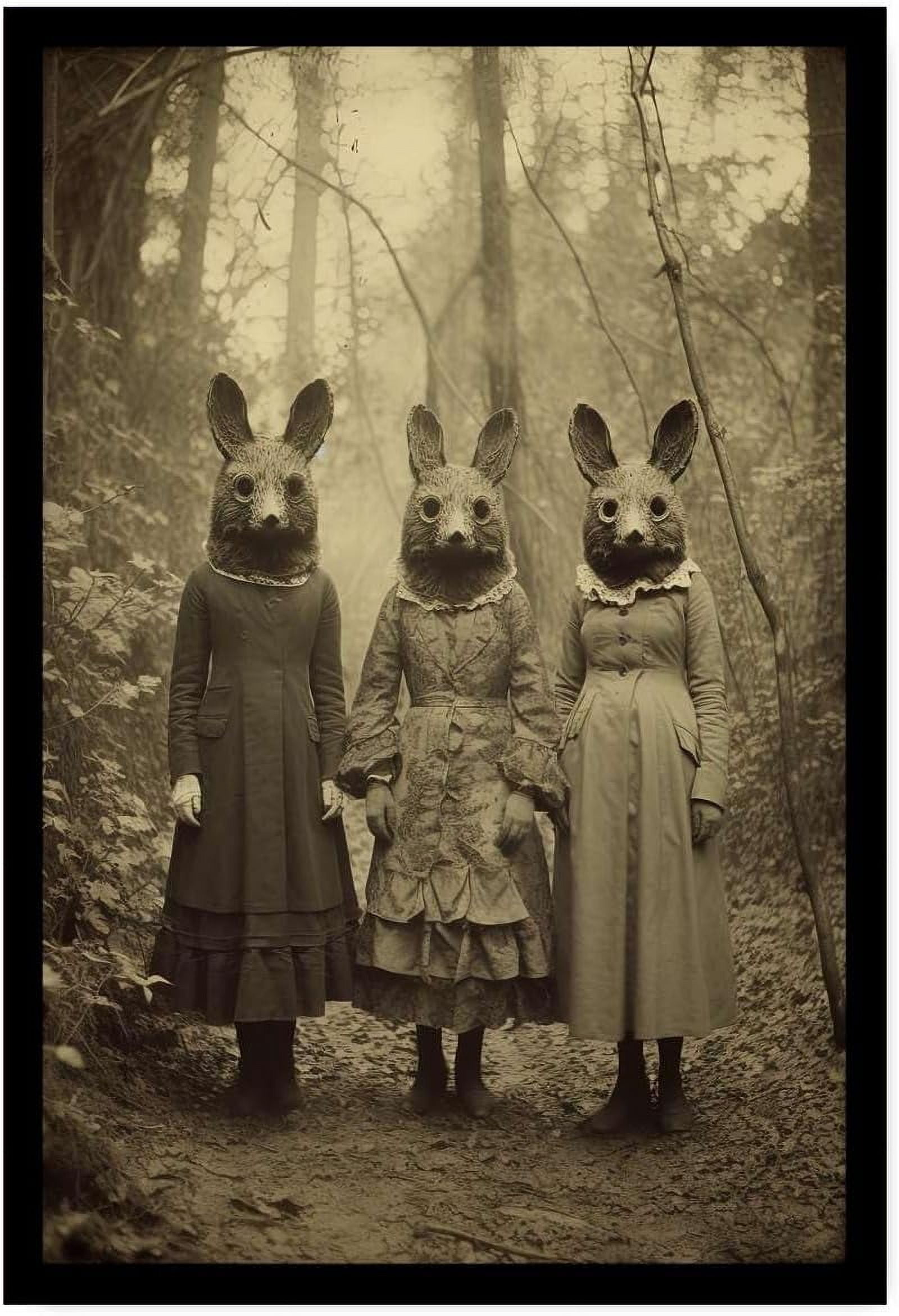 ASPORIC Canvas Painting Wall Picture Prints Rabbit Cult Of The Forest ...