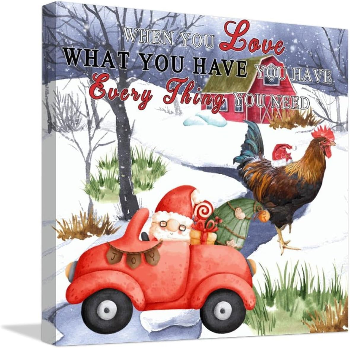 ASPORIC Canvas Paintings When You Love What You Have Rustic Canvas Wall ...