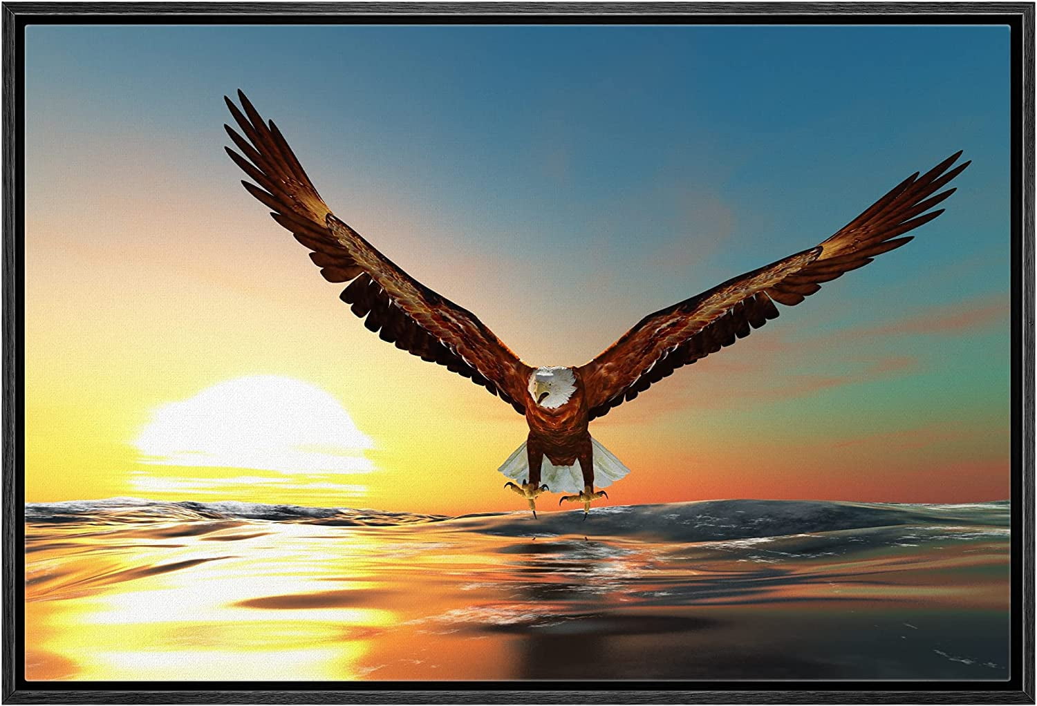 ASPORIC Canvas Print Wall Art Hummingbird Flies On White Carnation ...