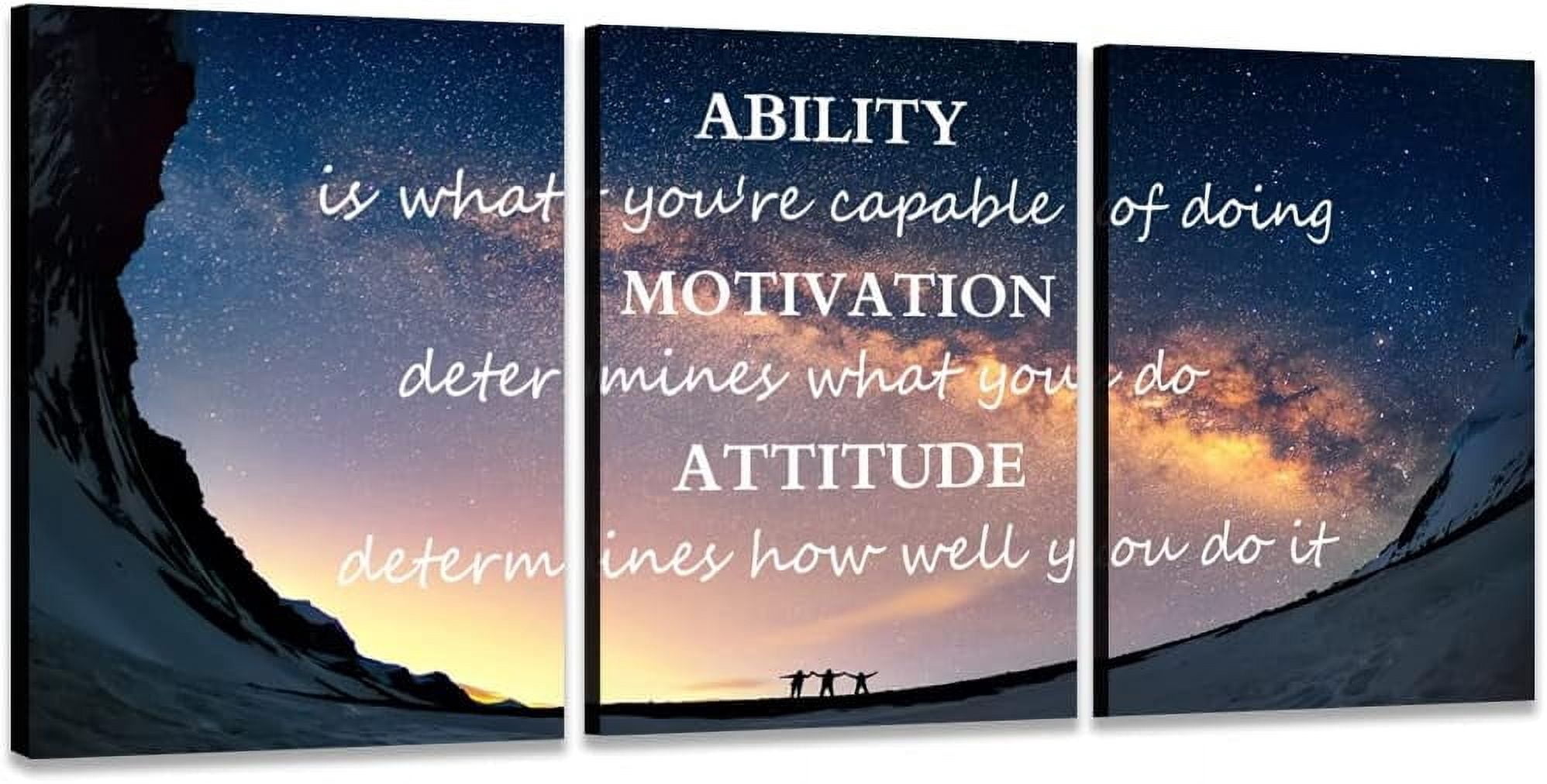 ASPORIC Canvas Wall Art Landscape Picture Poster Positive Quotes Office ...