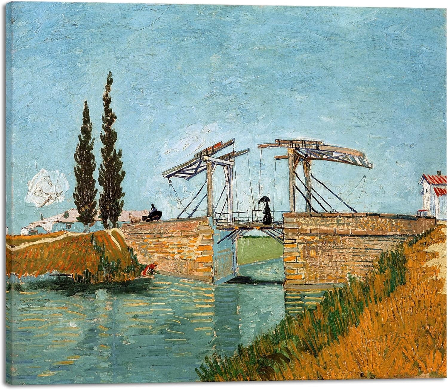 ASPORIC Canvas Wall Art Langlois Bridge at Arles Oil Paintings ...