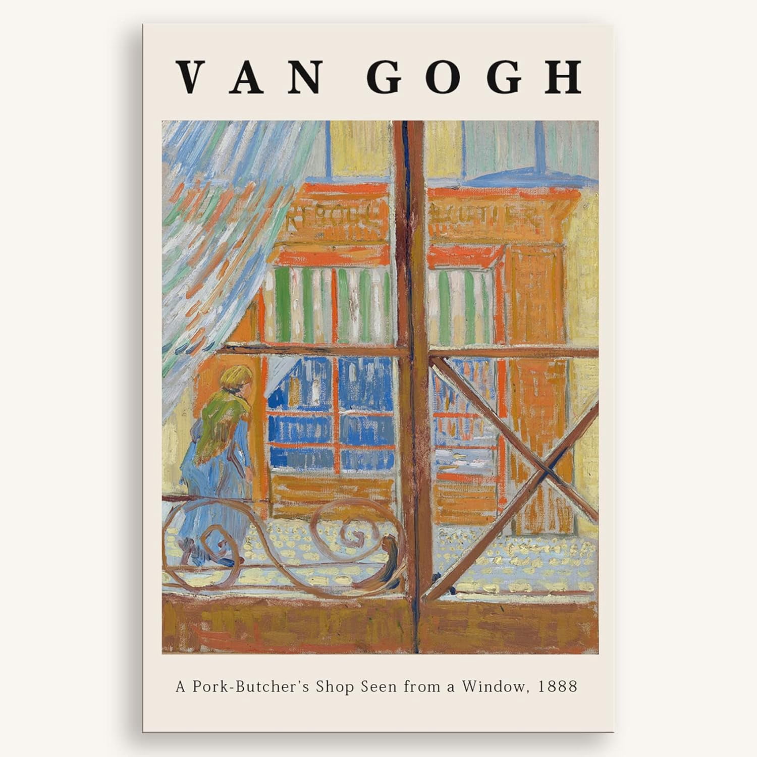 ASPORIC Canvas Wall Art Poster - A Pork-Butcher‘s Shop Seen from a ...