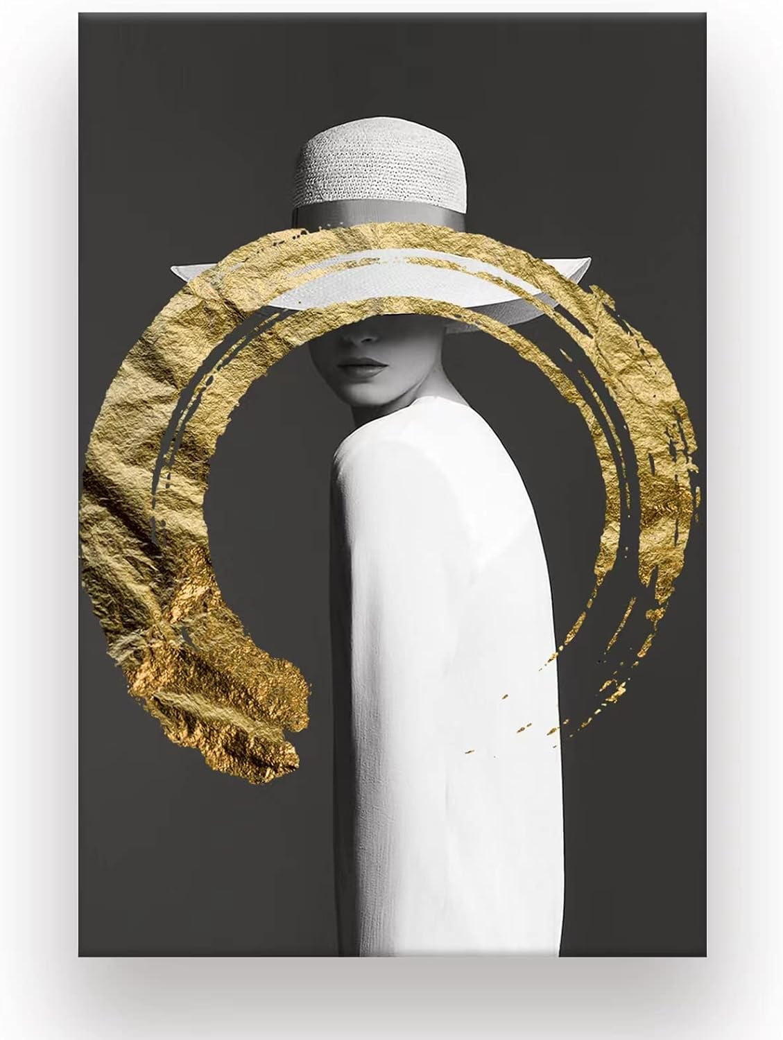 ASPORIC Canvas-Wall-Art-Poster,Abstract-Black-and-White-Female-Art ...