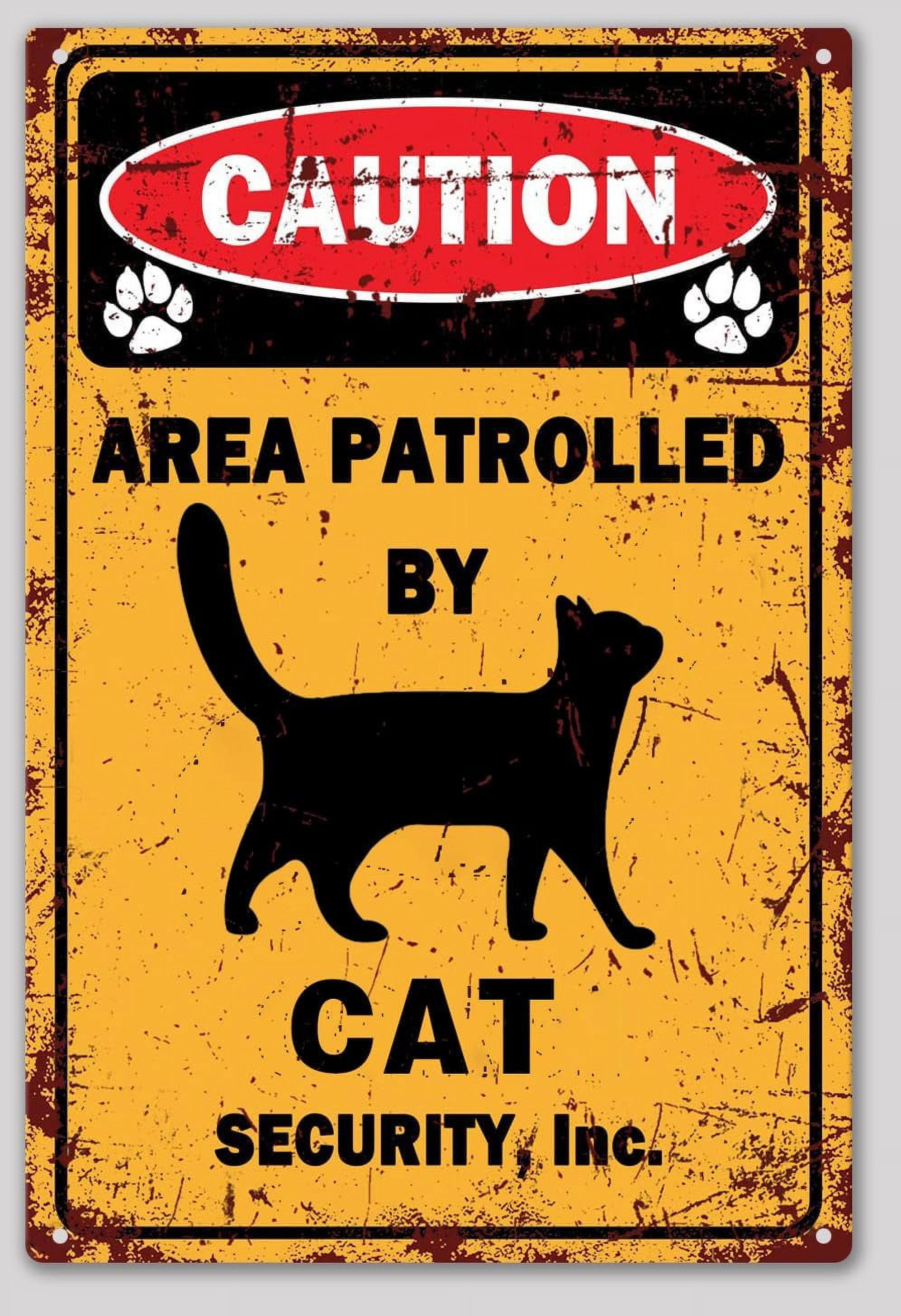 ASPORIC Cat Sign Area Patrolled By Cat Sign Cat Gifts For Cat Lovers ...