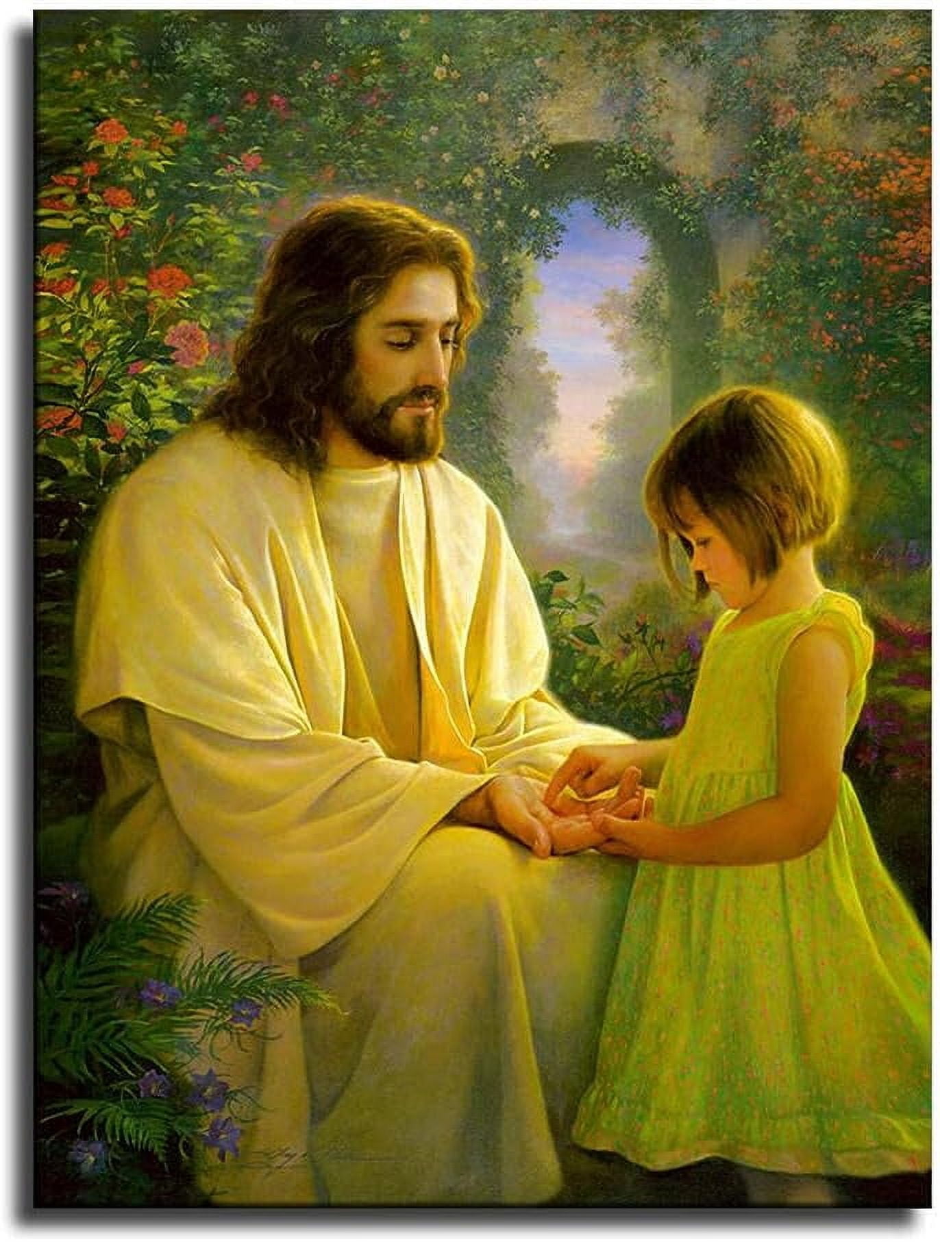 ASPORIC Christ Jesus and Child Wall Art Poster Picture Print Home Room ...