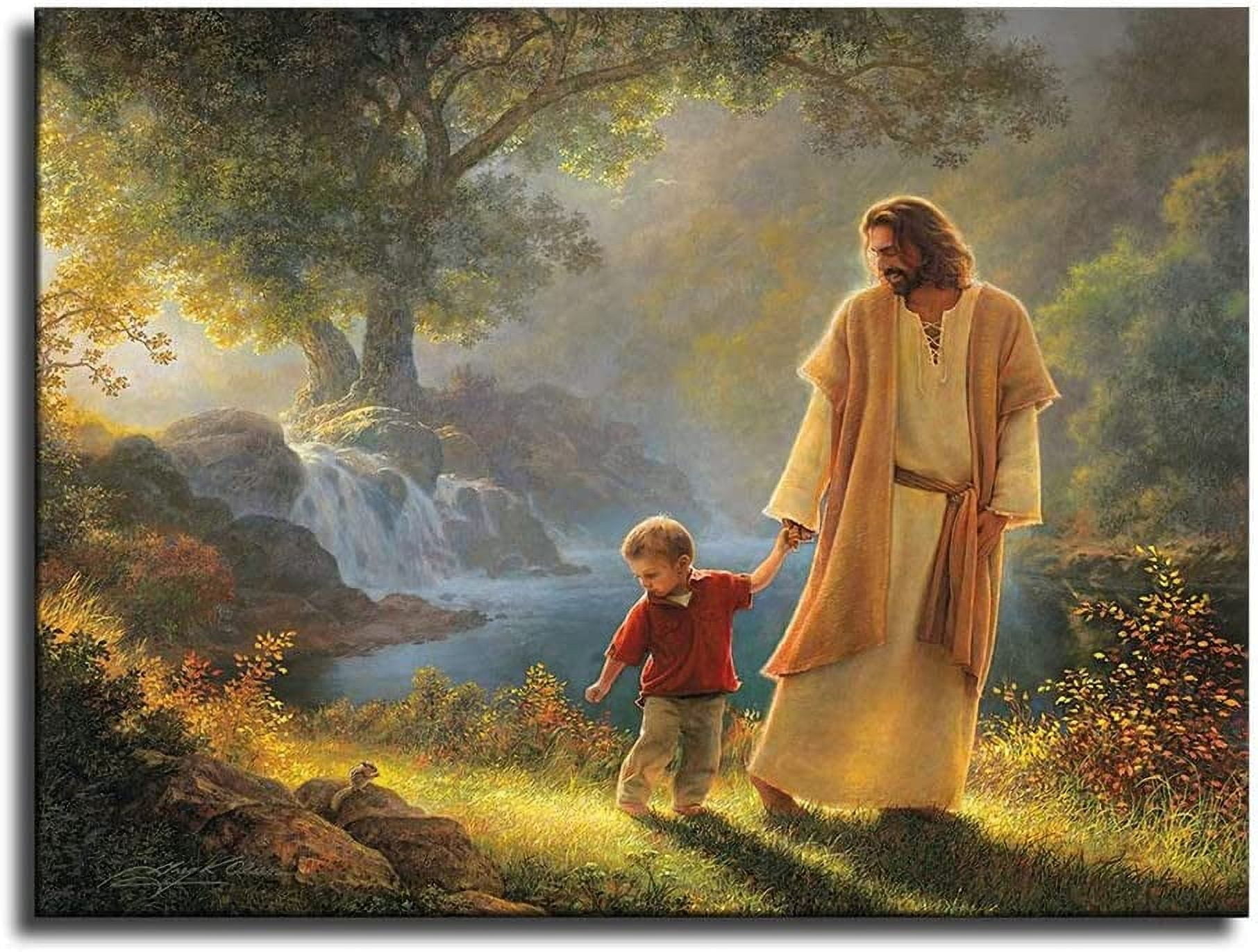 ASPORIC Christ Jesus and Child Wall Art Poster Picture Print Home Room ...