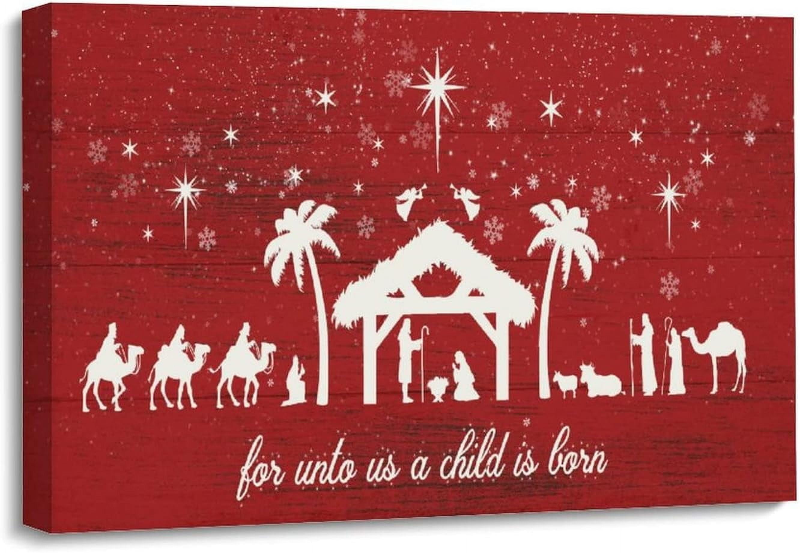 ASPORIC Christmas Begins With Christ Canvas Wall Art for Bedroom Living ...