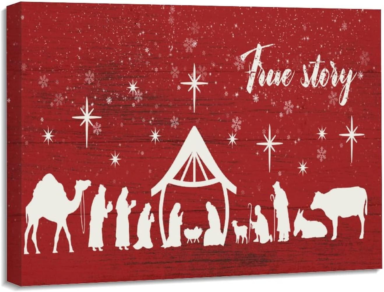 ASPORIC Christmas Begins With Christ Canvas Wall Art for Bedroom Living ...