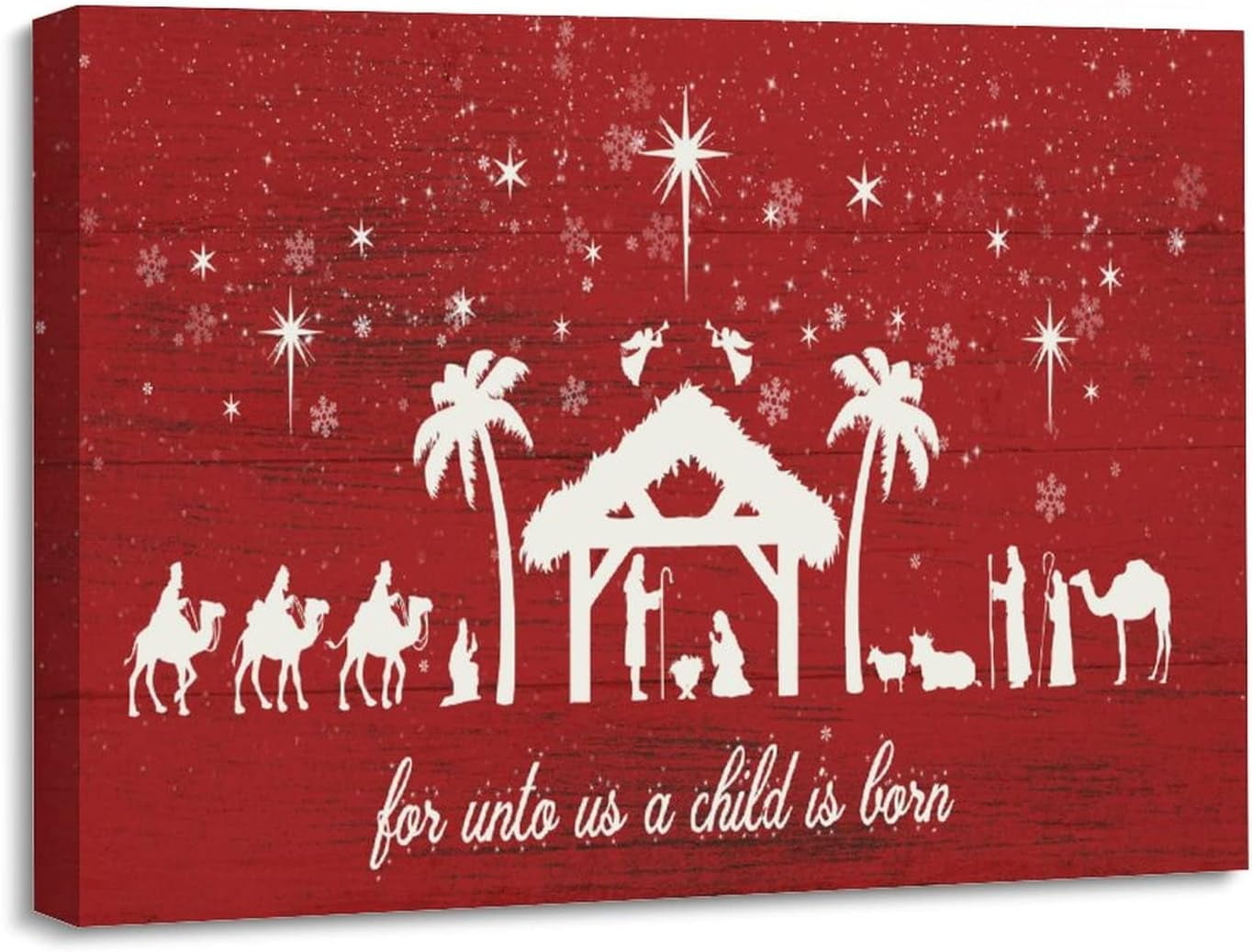 ASPORIC Christmas Begins With Christ Canvas Wall Art Decor Religious ...