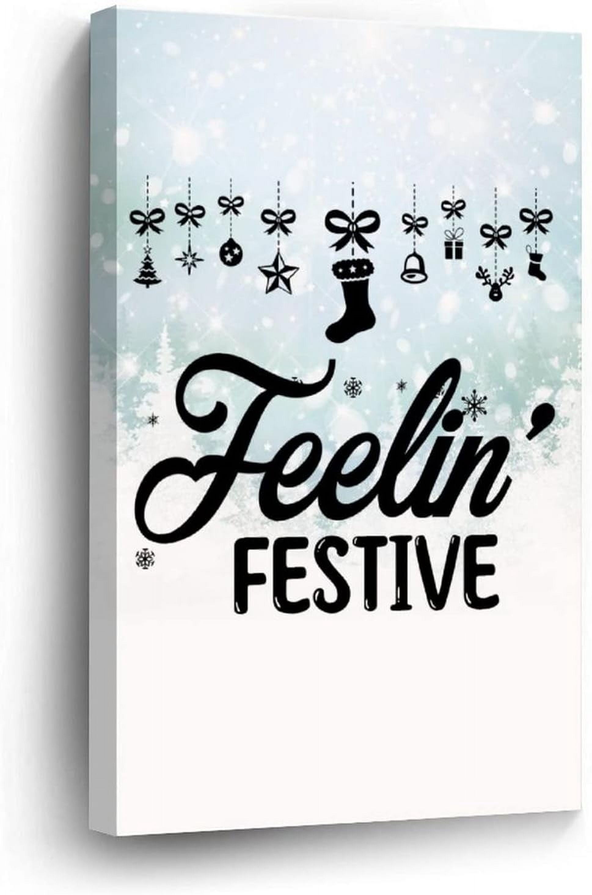 ASPORIC Christmas Canvas Wall Art fa La La La Quote Sayings Poster ...