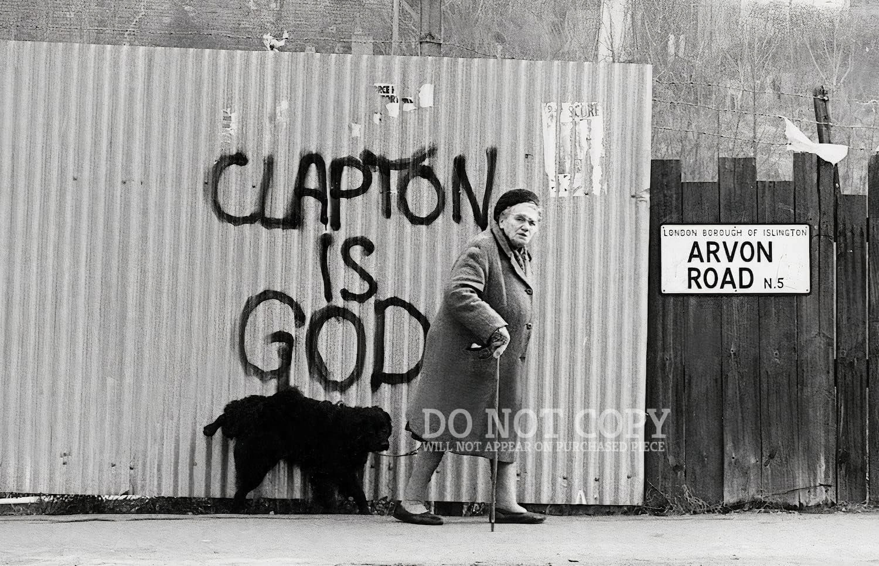 ASPORIC Clapton Is God Photograph Legendary 1965 Eric Clapton Graffiti ...