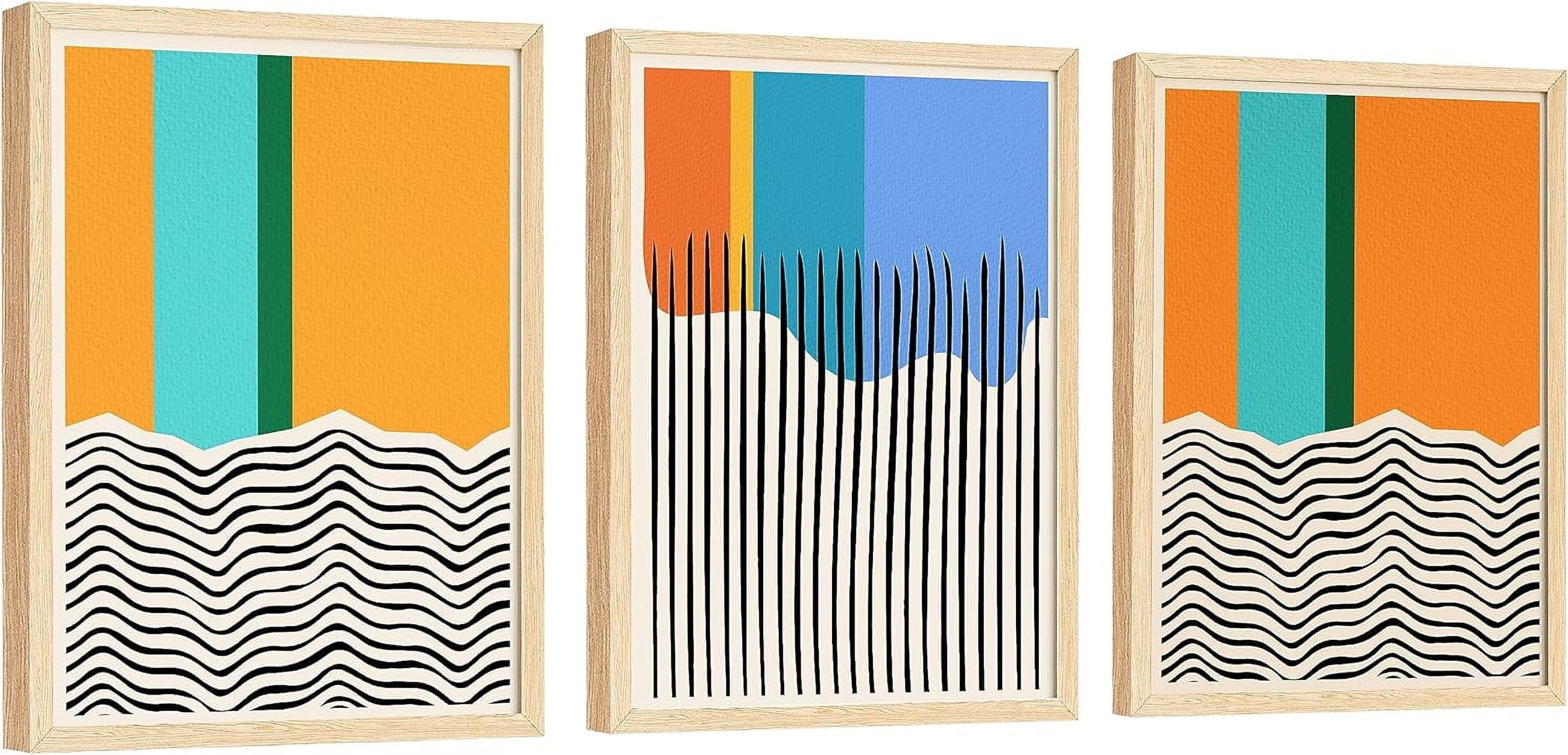 ASPORIC Colorful Abstract Wall Art - 12x16 Mid Century Modern Wall Art ...