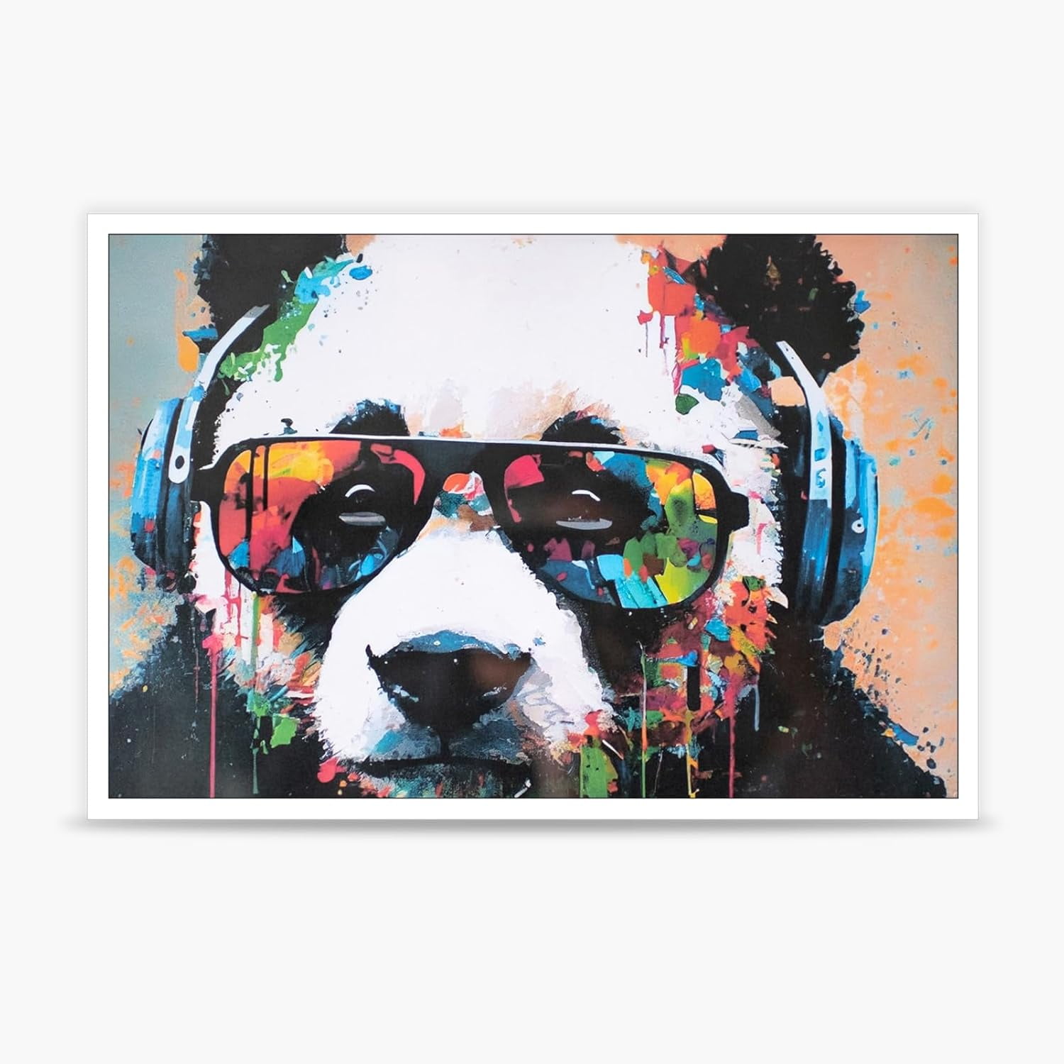 ASPORIC Colorful Animal Graffiti Wall Art Funny Cute Frog With ...