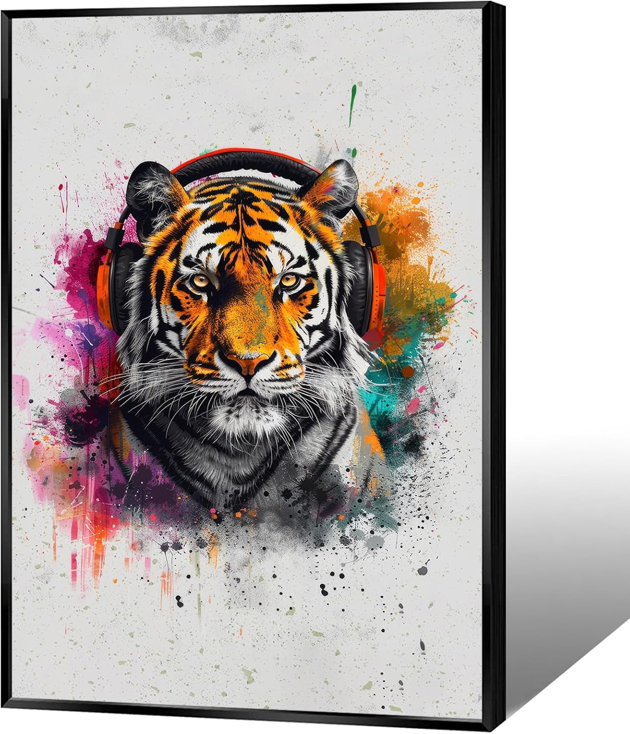 ASPORIC Colorful Animal Graffiti Wall Art Funny Cute Frog With ...