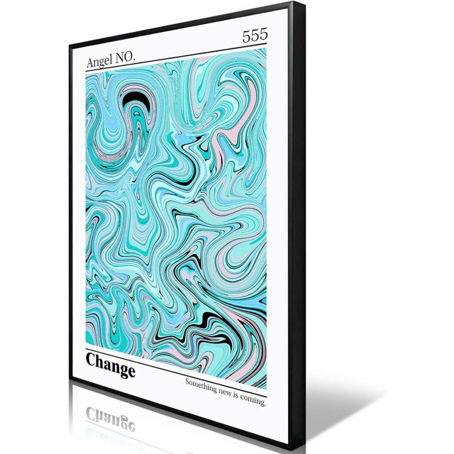 ASPORIC Colorful Energy Angel Number Canvas Wall Art Abstract Gradient ...