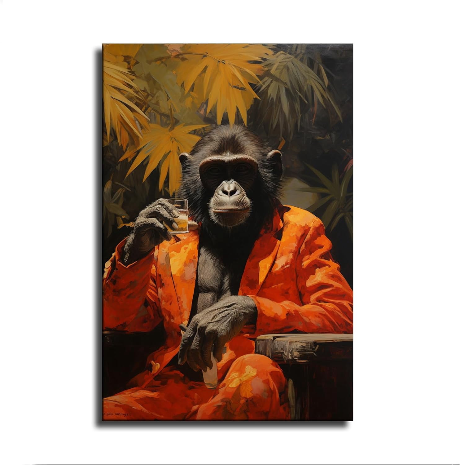 ASPORIC Cool Monkey Animals in Bright Costumes1 Original Design Canvas ...