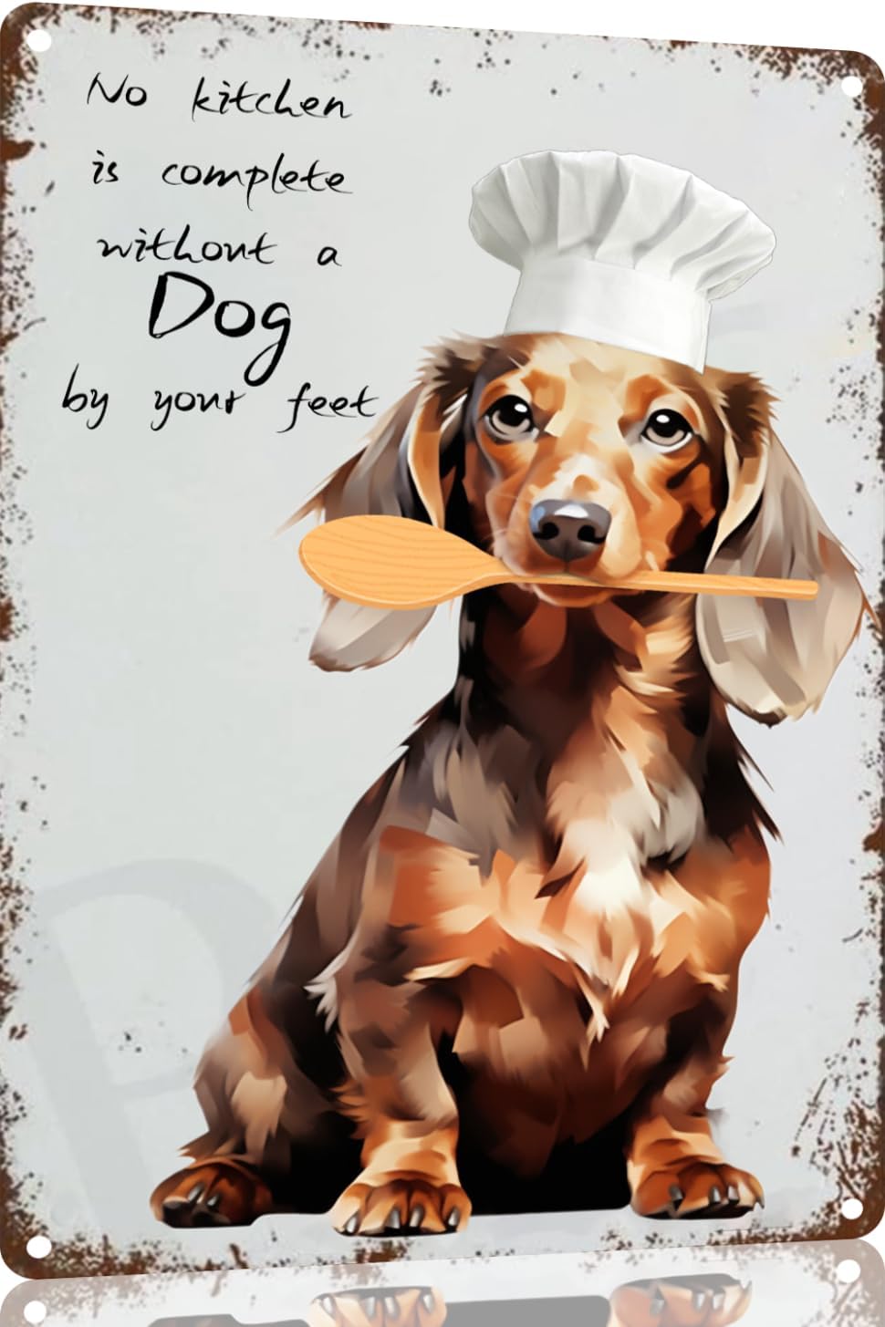 ASPORIC Dachshund Kitchen Art Print,Creative Tin Sign, Funny Novelty ...