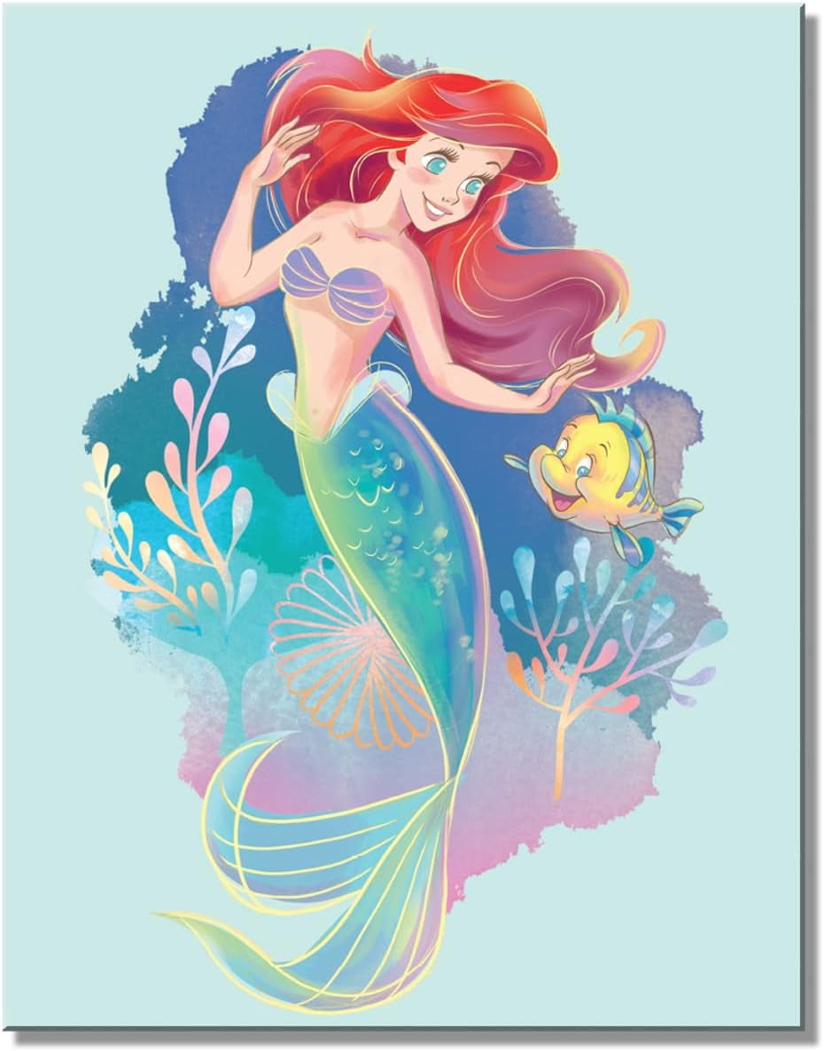 ASPORIC Disney Ariel Tin Sign - Nostalgic Vintage Metal Wall Decor ...