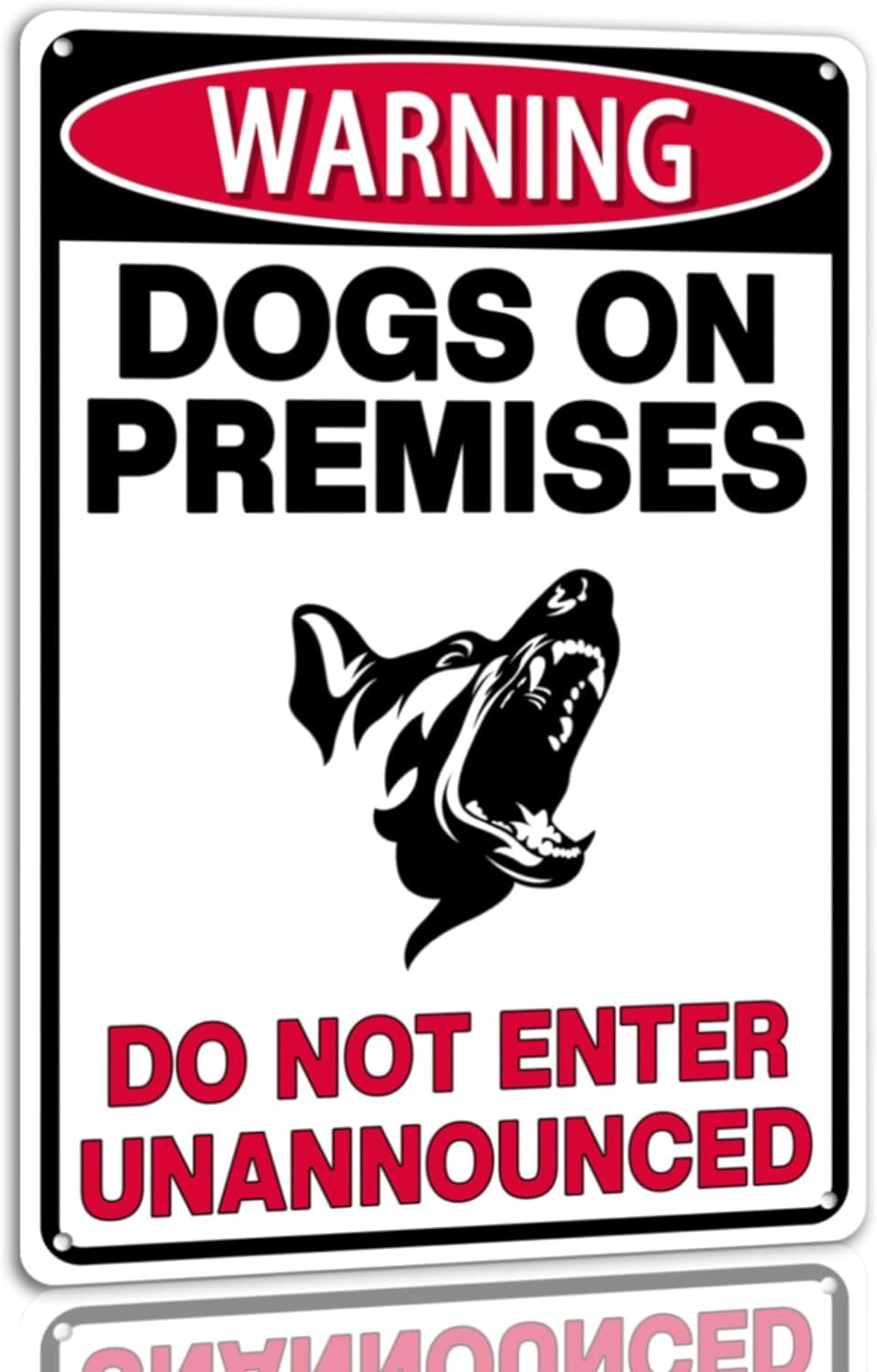 ASPORIC Dog On Premises Tin Sign Warning Metal Signs Keep Gate Shut Do ...