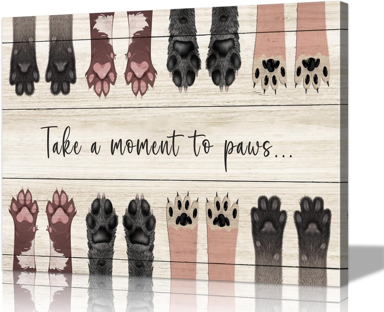 ASPORIC Dog Wall Art Dog Wall Decor Take a Moment to Paws Decor Animal Wall Art Dog Canvas Wall ...