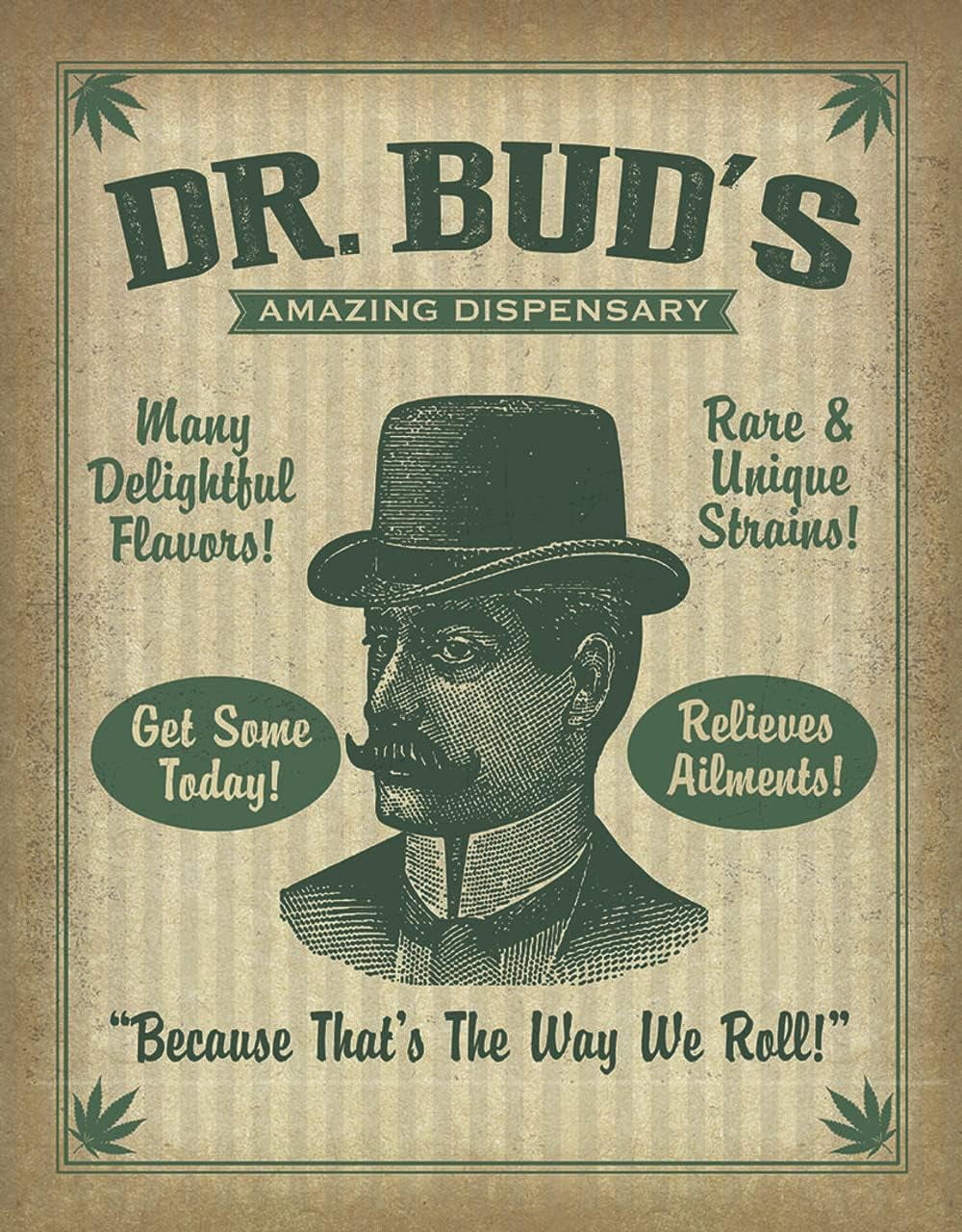 ASPORIC Dr Bud's Tin Sign - Nostalgic Vintage Metal Wall Decor - Made in USA - Walmart.com