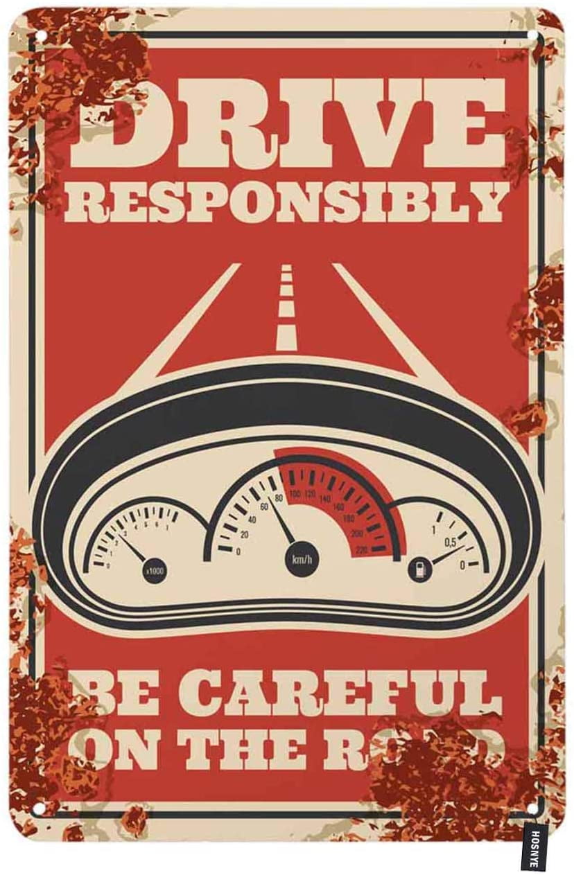 ASPORIC Drive Responsibly Warning Tin Sign Letters Be Careful on The ...