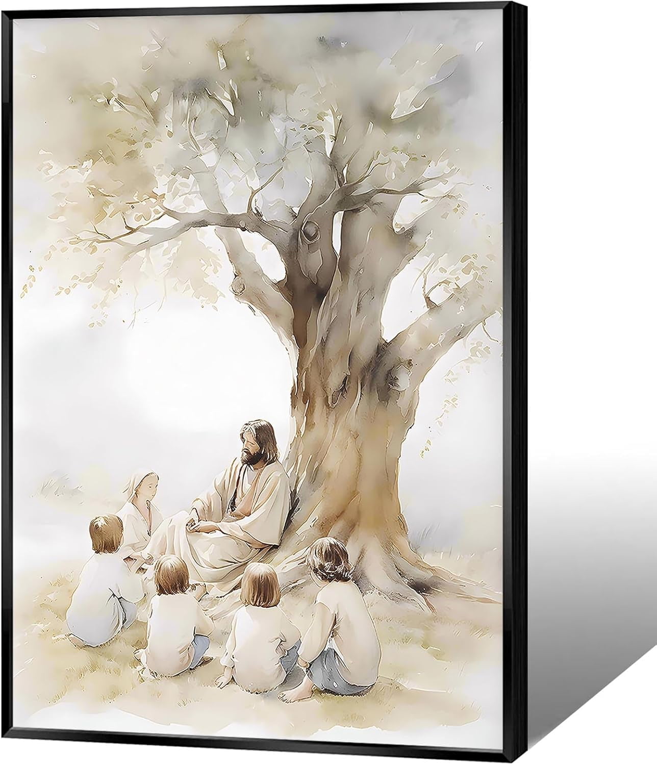 ASPORIC Easter Canvas Wall Art Spring Bunny Rabbit in Wildflower Field ...