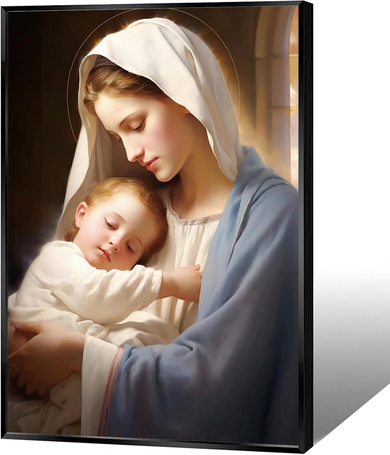 ASPORIC Easter Canvas Wall Art Spring Bunny Rabbit in Wildflower Field ...