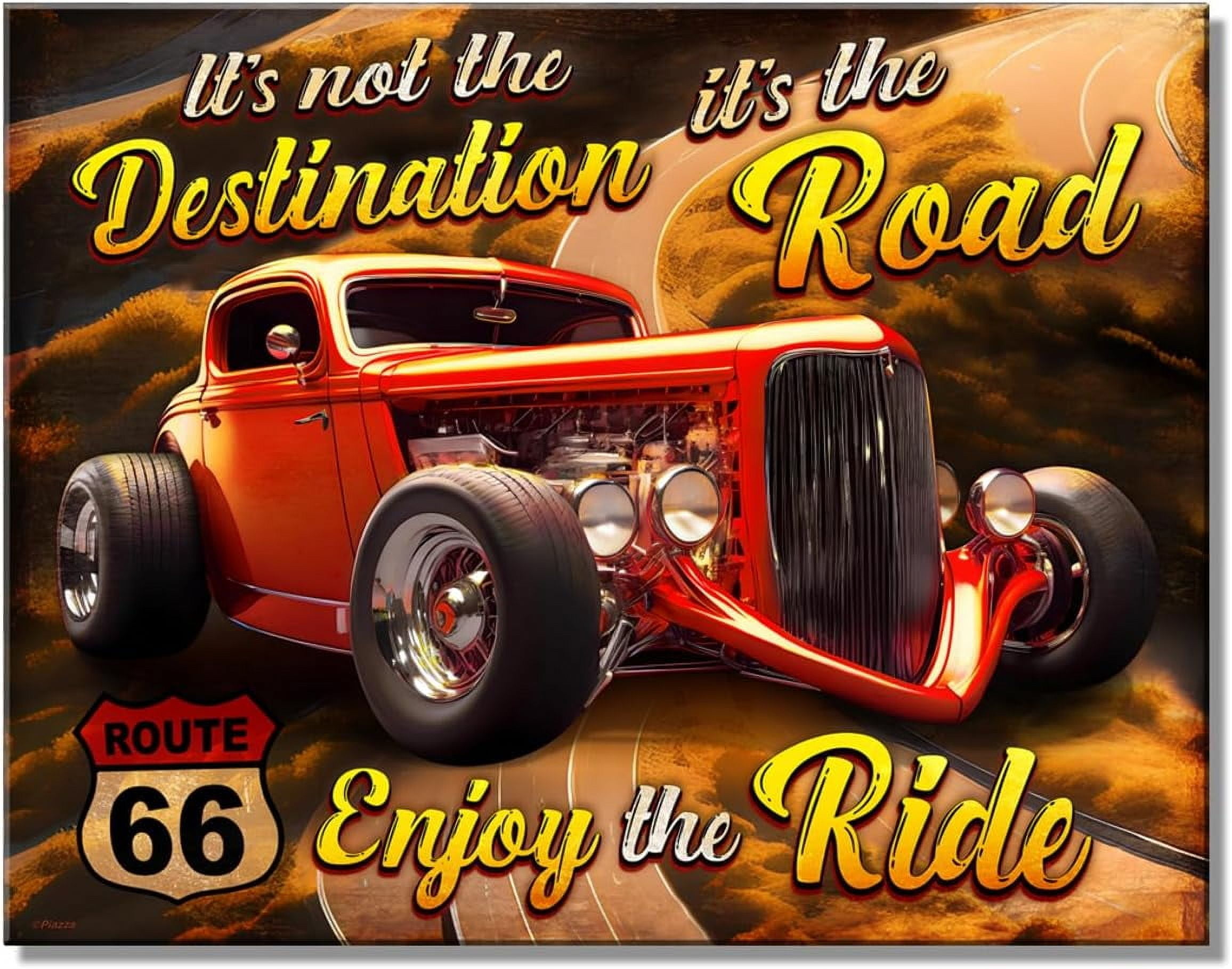 ASPORIC Enjoy the Ride Route 66 Tin Sign - Garage Signs - Nostalgic ...