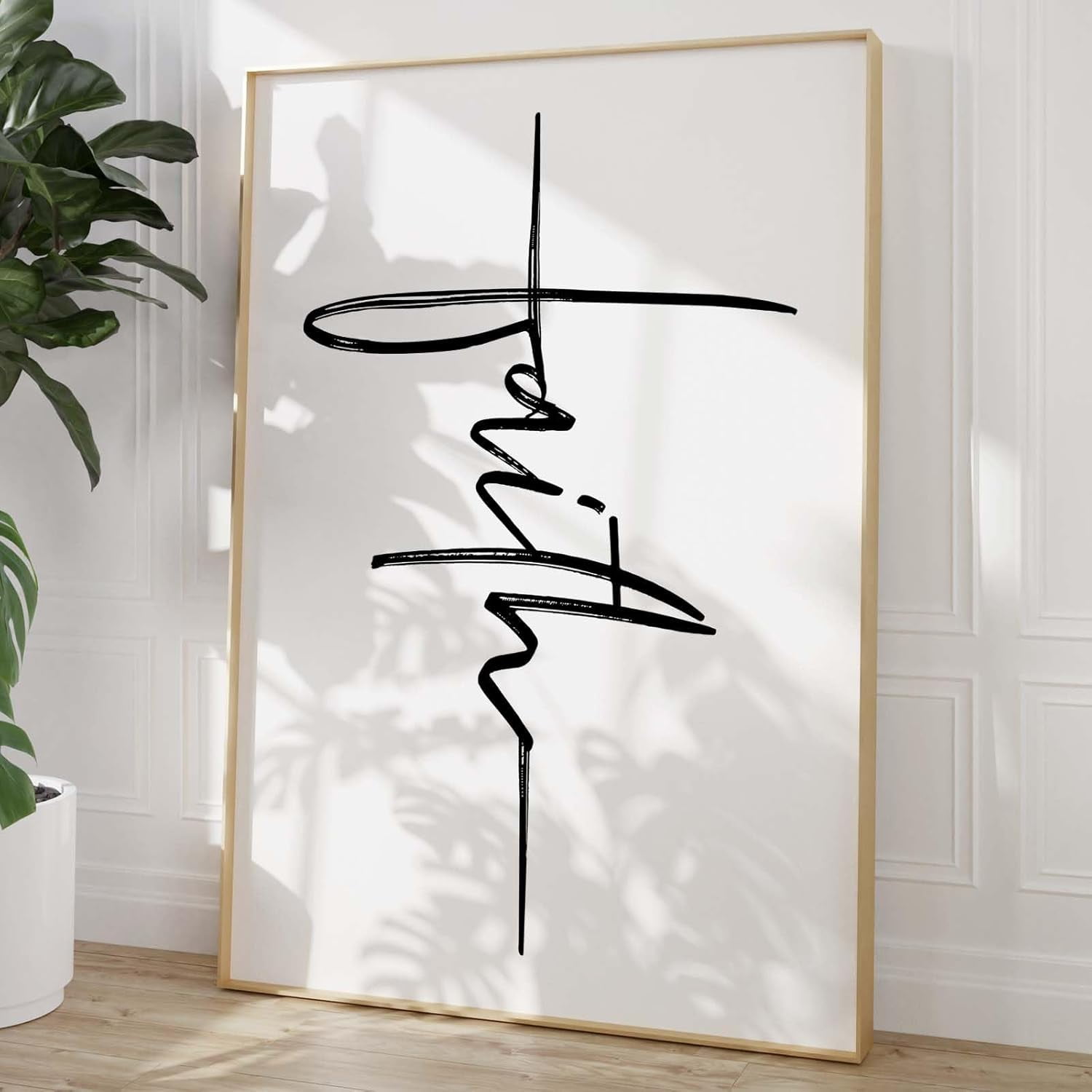 ASPORIC Faith in God Wall Art Positive Life Quotes Minimalist Black ...