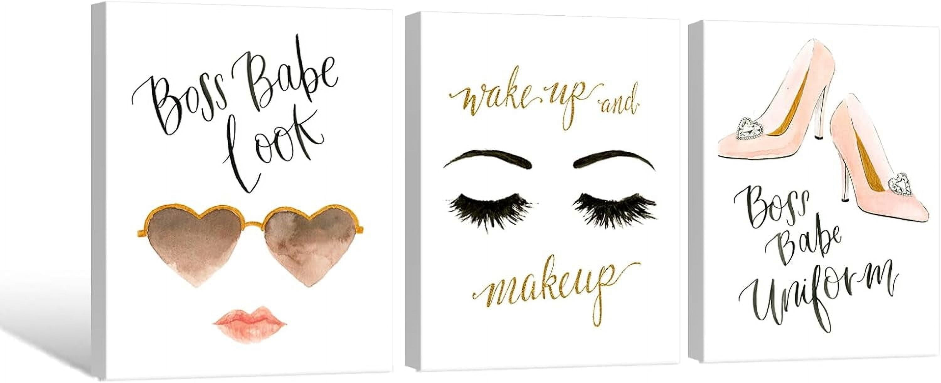 ASPORIC Fashion Women Canvas Wall Art Fashion Makeup Art High Heels ...