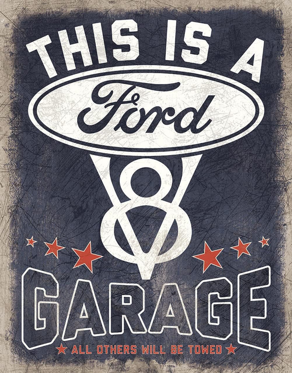 ASPORIC Ford Garage Tin Sign - Nostalgic Vintage Metal Wall Decor ...